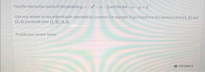 Solved Find the intersection points of the parabola | Chegg.com