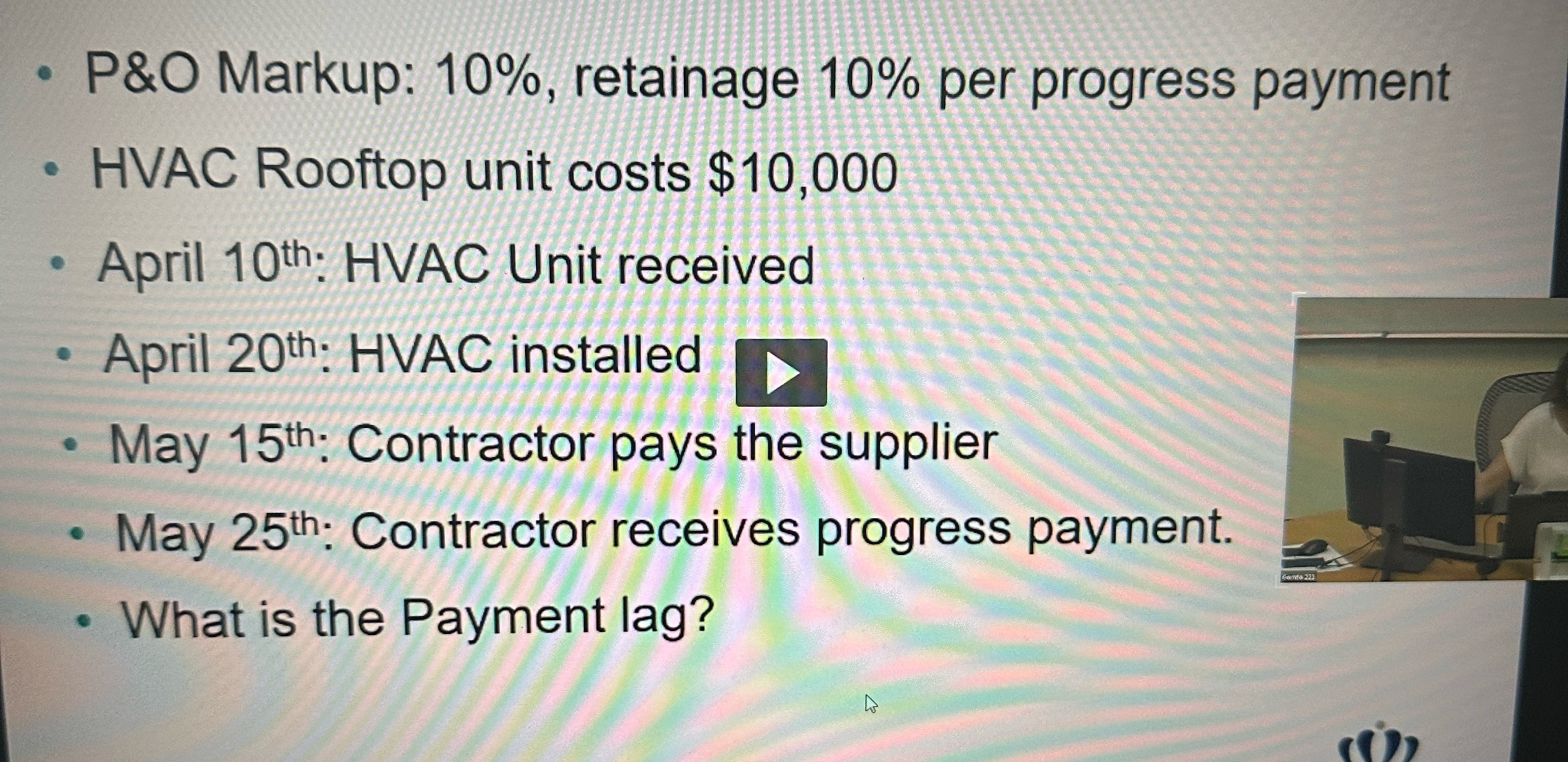 Solved P&O Markup: 10%, ﻿retainage 10% ﻿per progress | Chegg.com