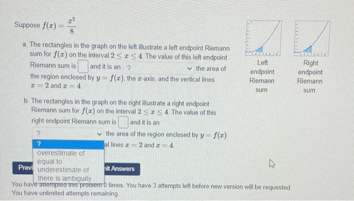 Solved Suppose f(x)=8x2 a. The rectangles in the graph on | Chegg.com