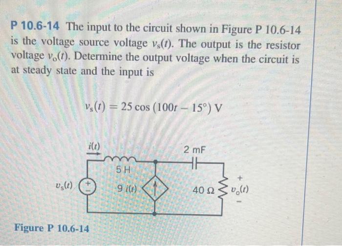 Solved P 10.6-14 The input to the circuit shown in Figure P | Chegg.com