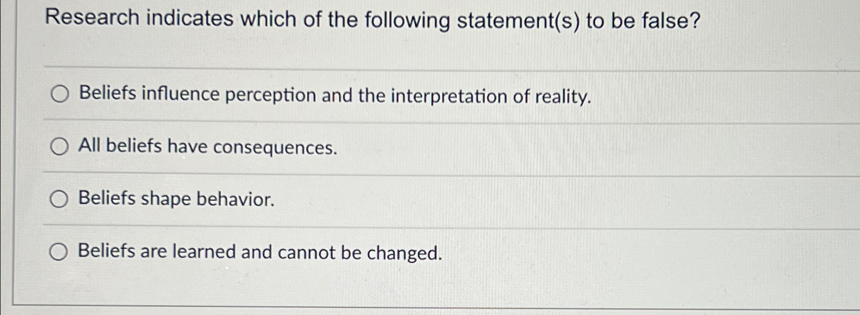 Solved Research indicates which of the following | Chegg.com