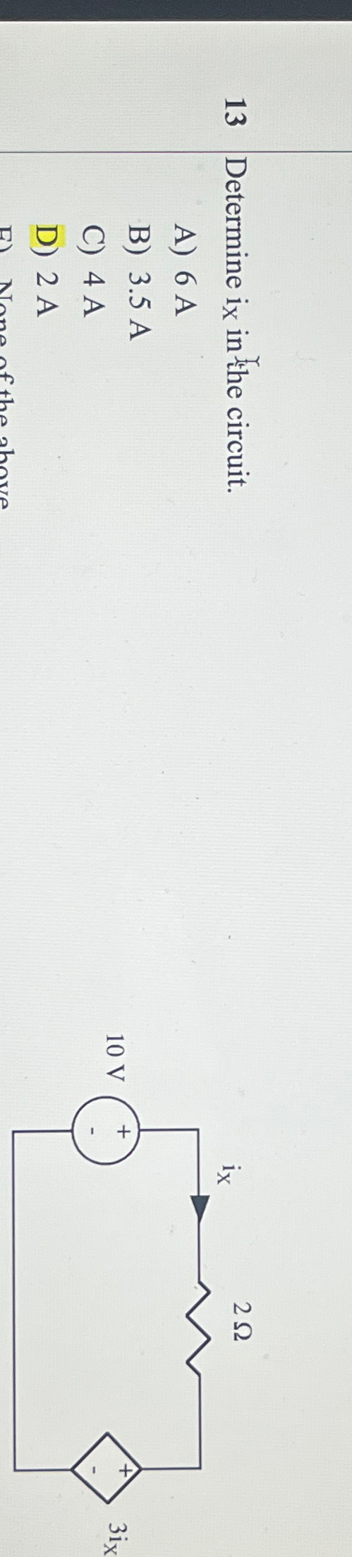 Solved 13 ﻿Determine ix ﻿in the | Chegg.com