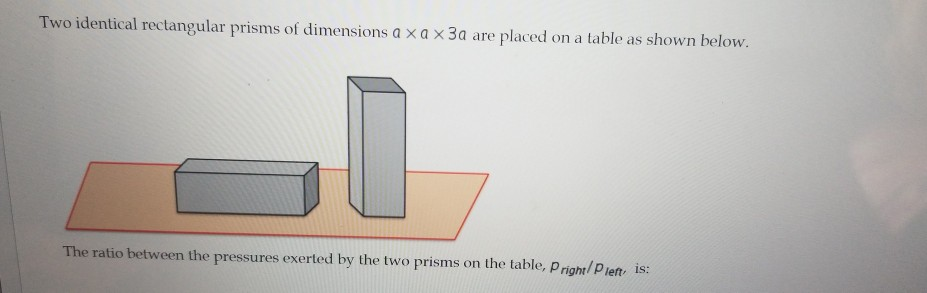 Solved Two identical rectangular prisms of dimensions a xa x | Chegg.com