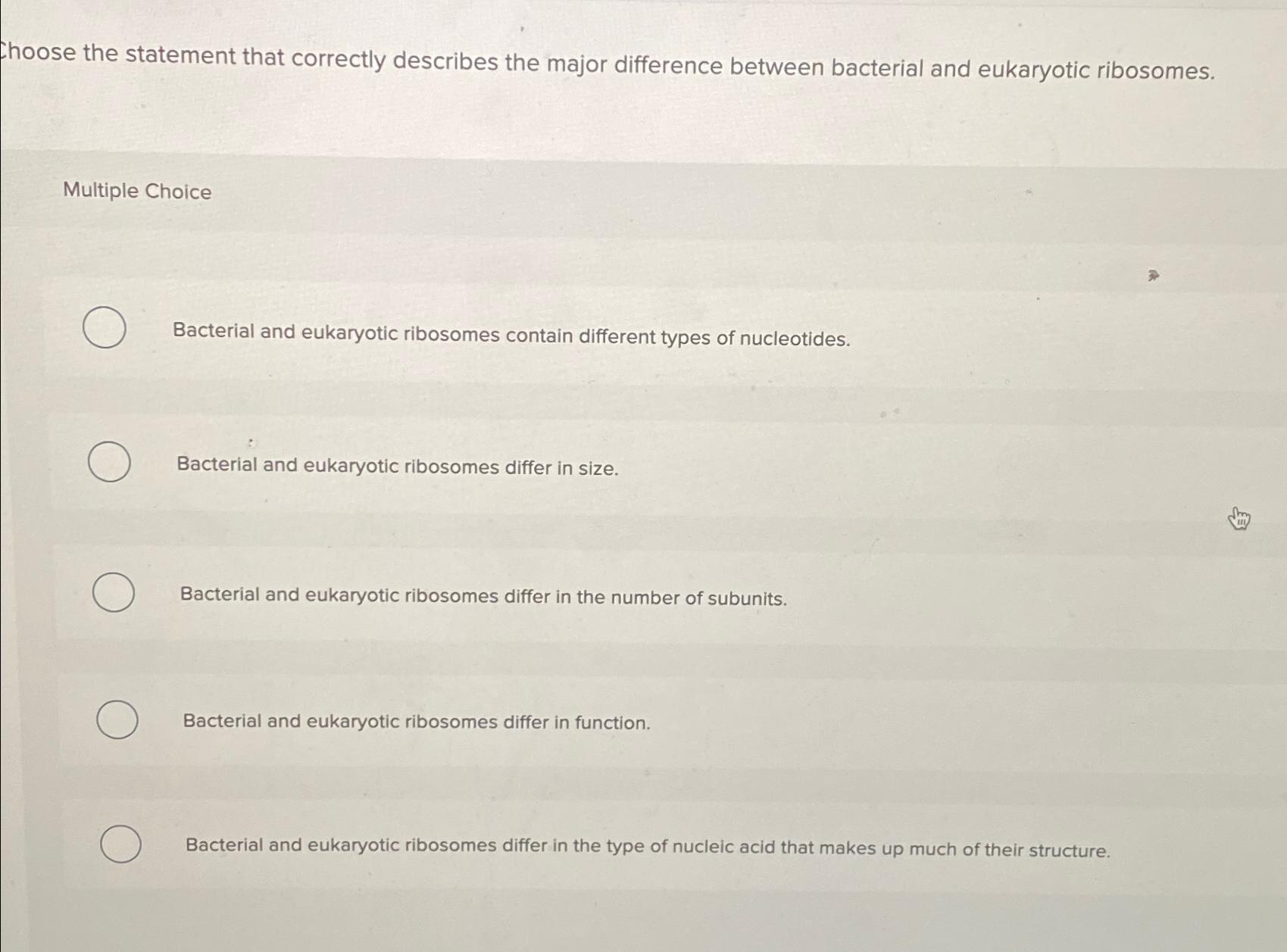 Solved hoose the statement that correctly describes the | Chegg.com