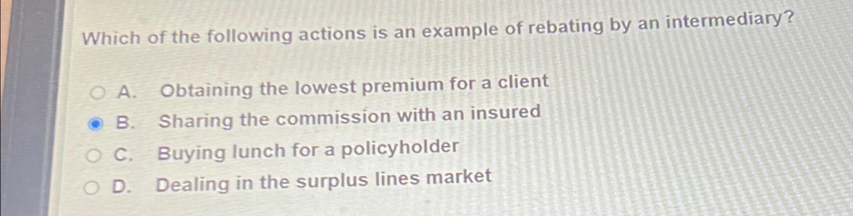 Solved Which of the following actions is an example of | Chegg.com