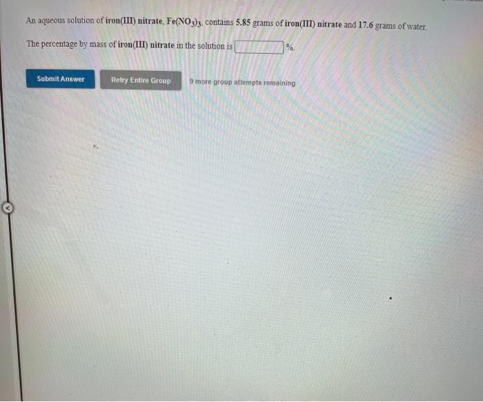 Solved An aqueous solution of iron(III) nitrate, Fe(NO3)3 | Chegg.com