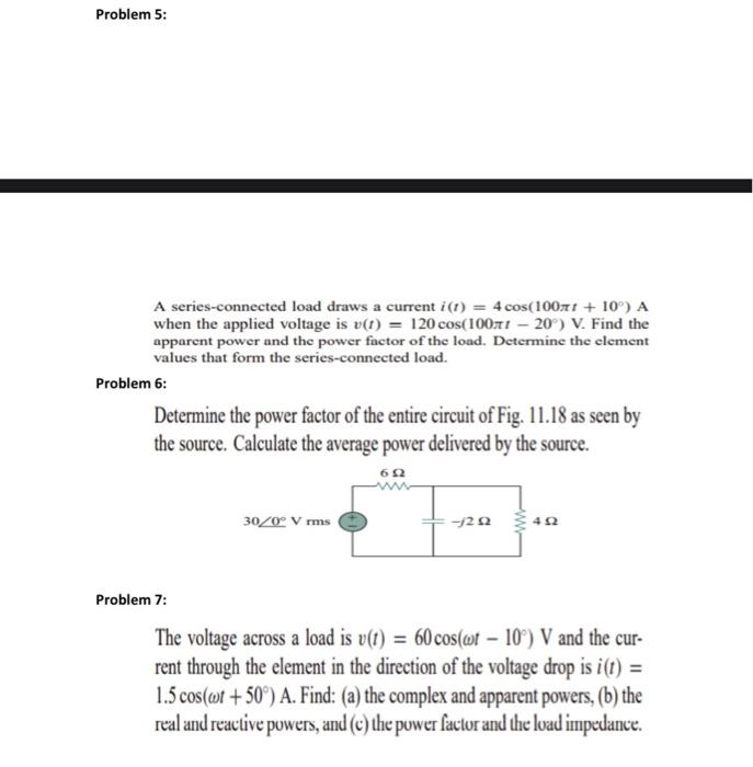 Solved A series-connected load draws a current | Chegg.com