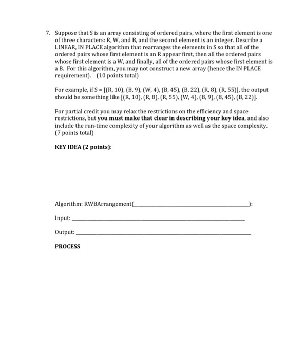 Solved 7. Suppose that is an array consisting of ordered | Chegg.com