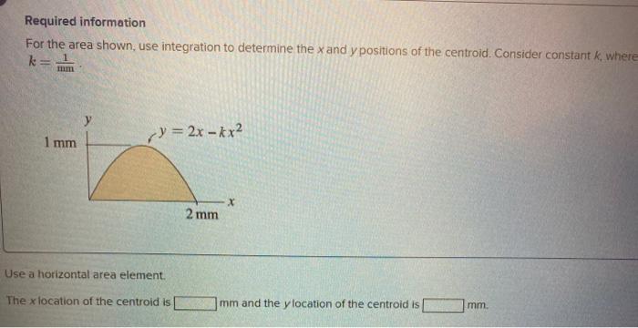 Solved Required information For the area shown, use | Chegg.com