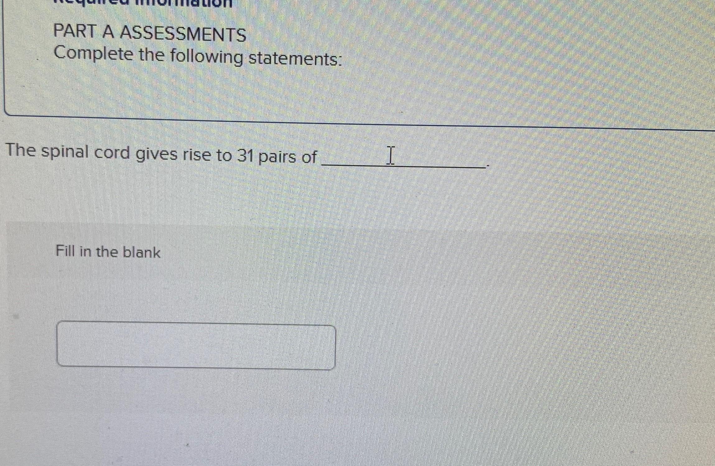 Solved PART A ASSESSMENTSComplete the following | Chegg.com Solved PART A ASSESSMENTSComplete the following | Chegg.com