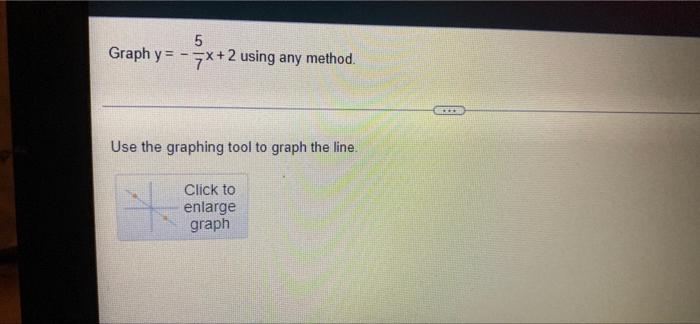 Solved 5 Graph y= -7x+2 using any method. Use the graphing | Chegg.com