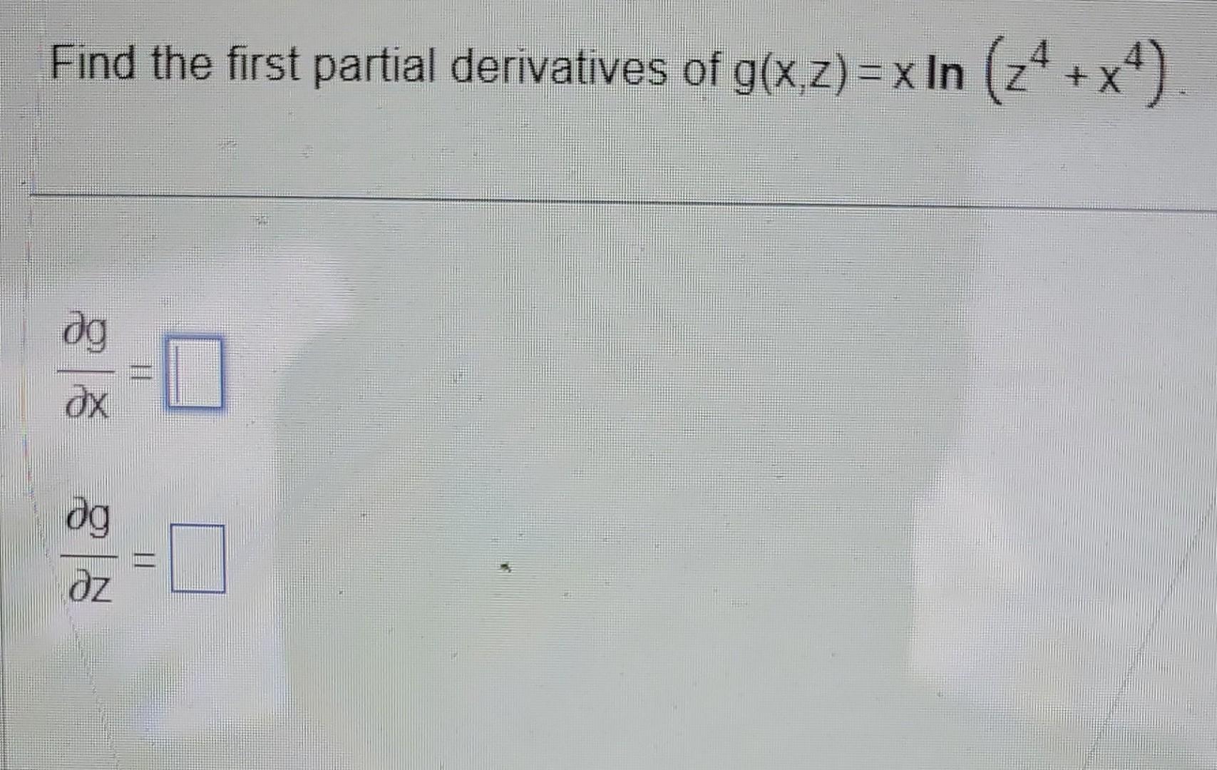 Solved Find the first partial derivatives of | Chegg.com