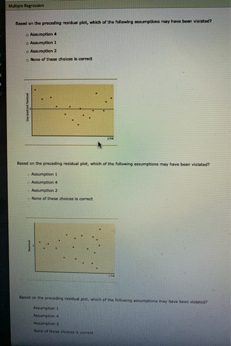Solved Multiple Regression 2. Model assumptions In a | Chegg.com