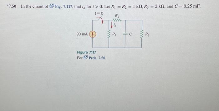 Solved "7.50 In the circuit of [낙 Fig. 7.117, find ix for | Chegg.com