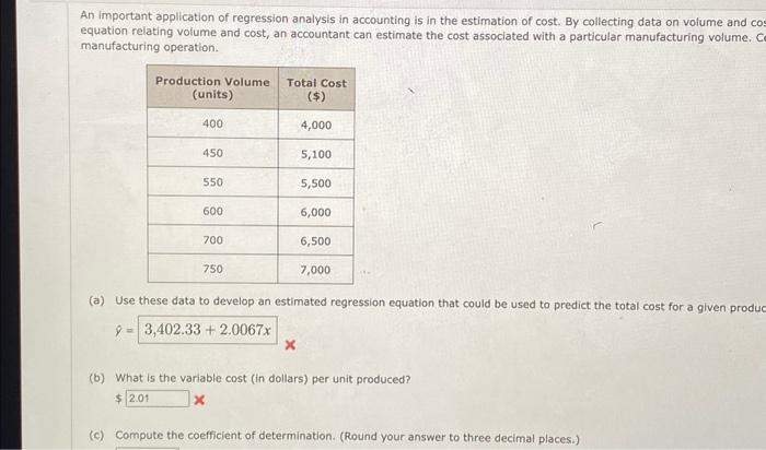 Solved An important application of regression analysis in | Chegg.com
