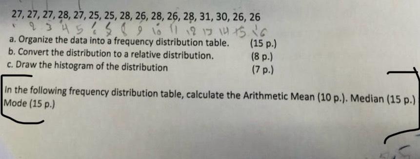 Solved The last one Arithmetic Mean median and | Chegg.com