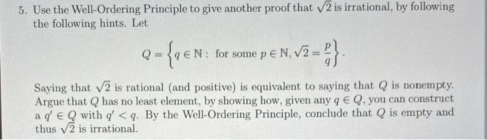 Solved Use the Well-Ordering Principle to give another proof | Chegg.com