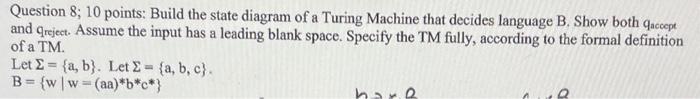 Solved Question 8;10 points: Build the state diagram of a | Chegg.com