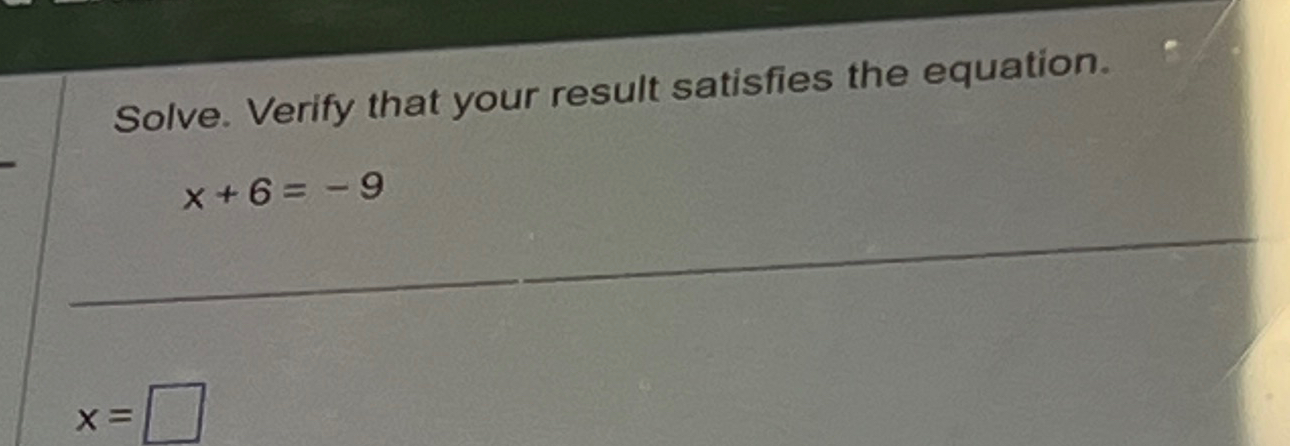 Solved Solve. Verify that your result satisfies the | Chegg.com