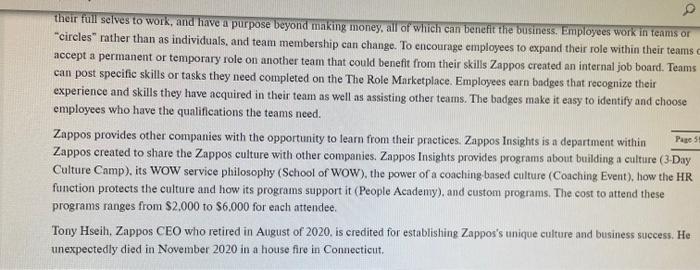 Solved Zappos Faces Competitive Challenges Zappos. based in | Chegg.com