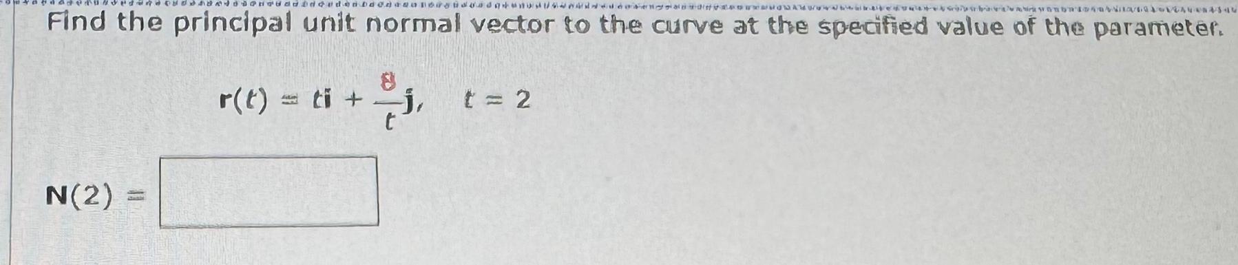 Solved Find the principal unit normal vector to the curve at | Chegg.com