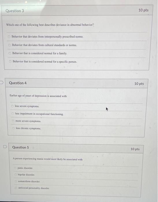 Solved Which one of the following best describes deviance in | Chegg.com