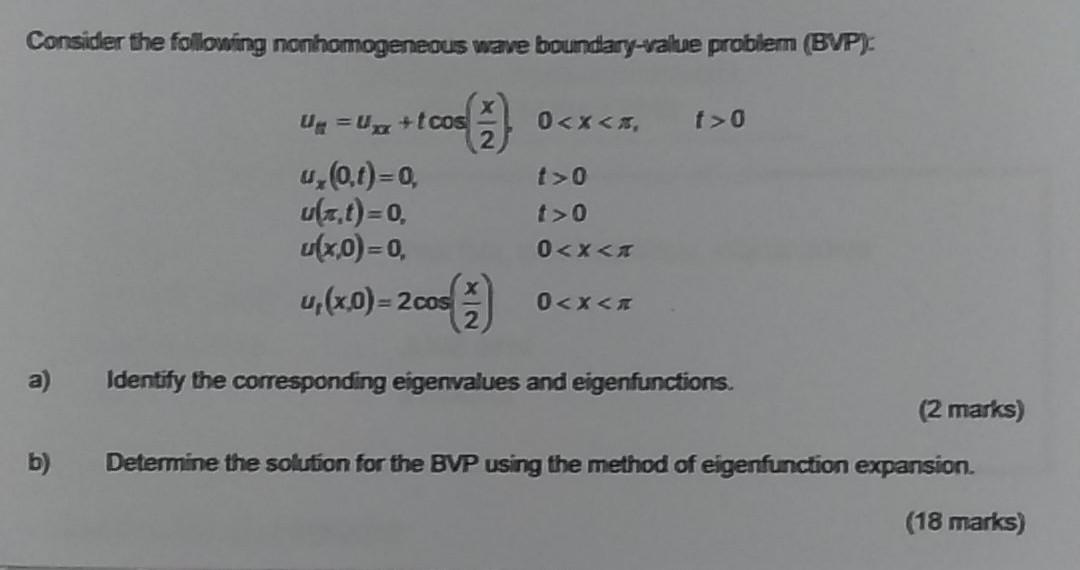 Solved Consider the following nonhomogeneous wave | Chegg.com