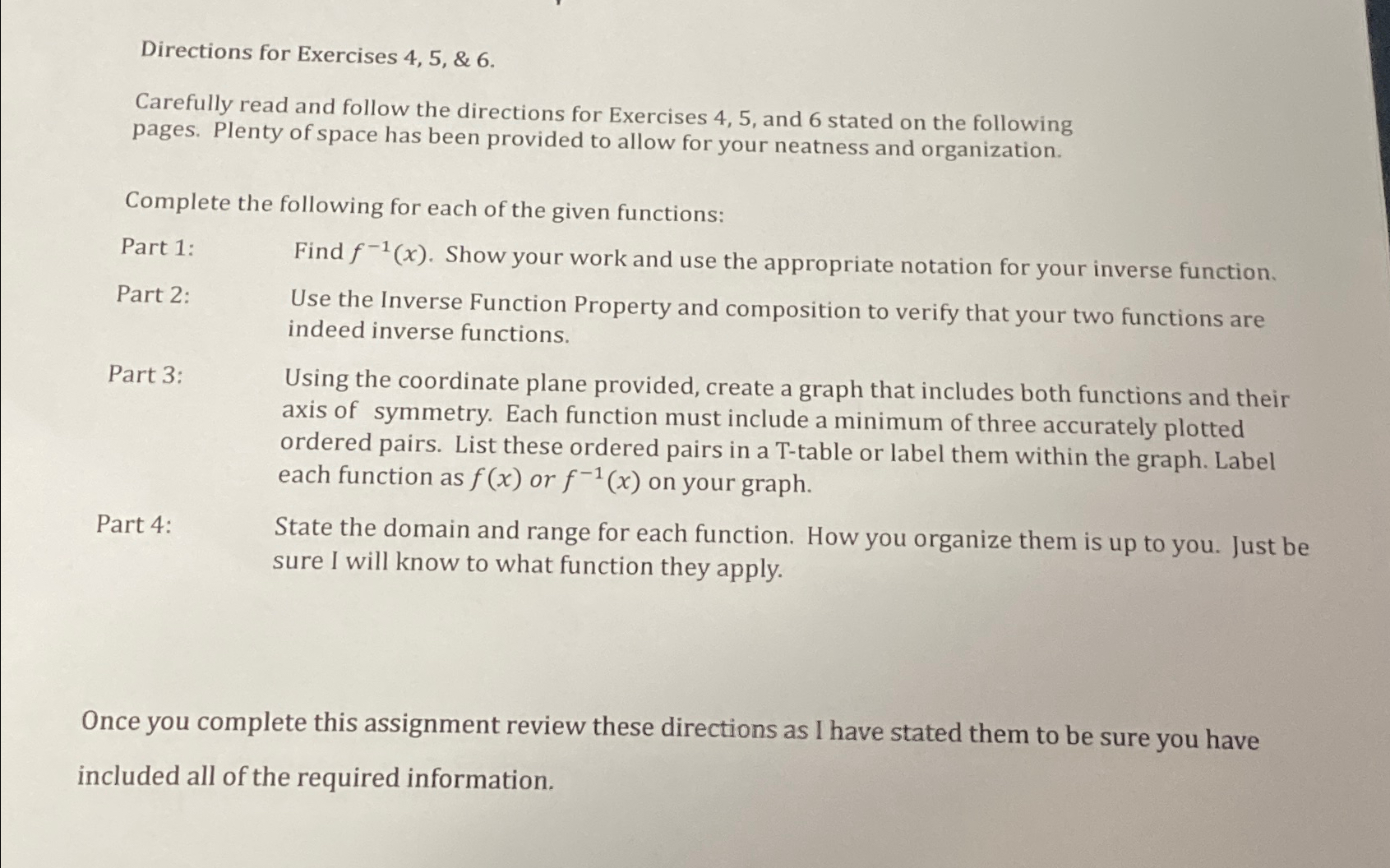 EXERCISE 4: f(x)=x-42EXERCISE 5: | Chegg.com