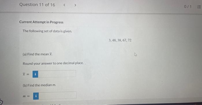 Solved The following set of data is given. (a) Find the mean | Chegg.com