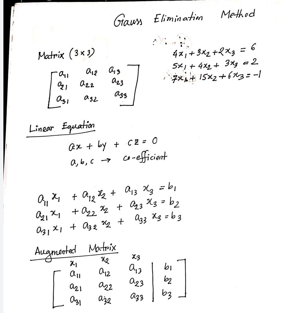 Solved Method Gauss Elimination Matrix (3x3) + ca, 9,3 42, | Chegg.com ...