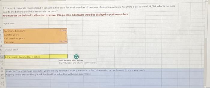Solved A 6 percent corporate coupon bond is callable in five | Chegg.com