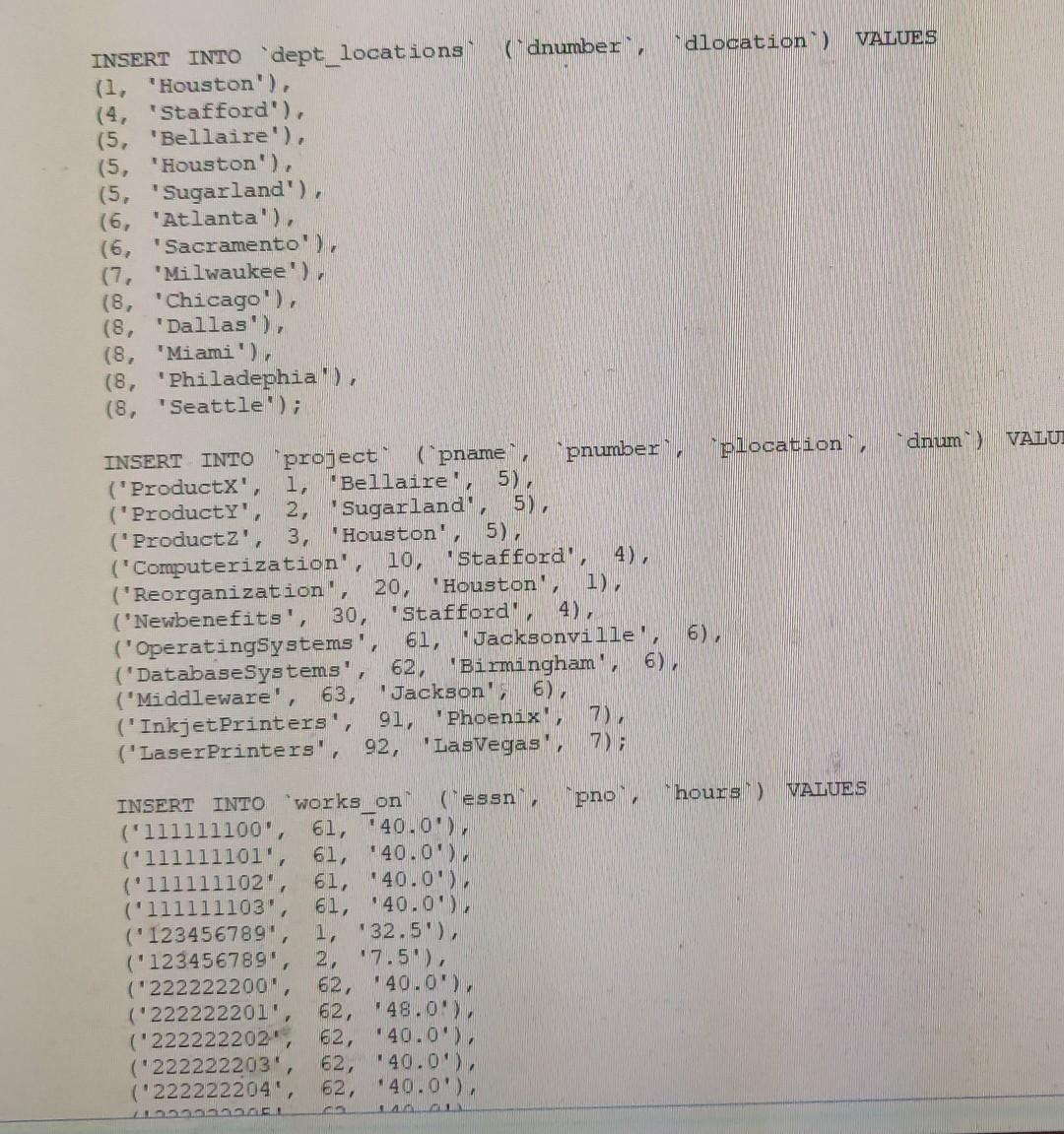 Solved 30 pts] Using the MySQL scripts in the companydb.sql | Chegg.com