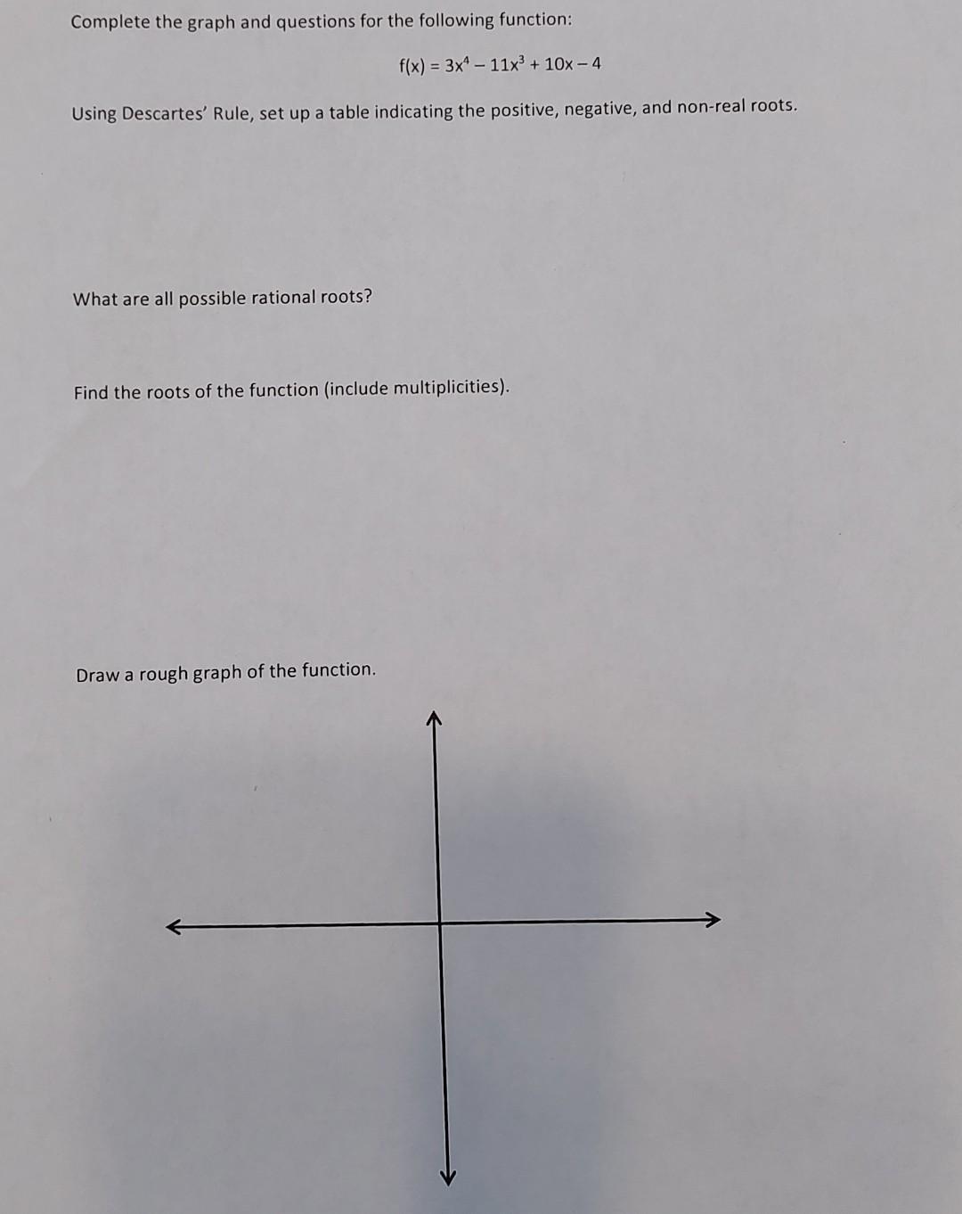 Solved Complete the graph and questions for the following | Chegg.com