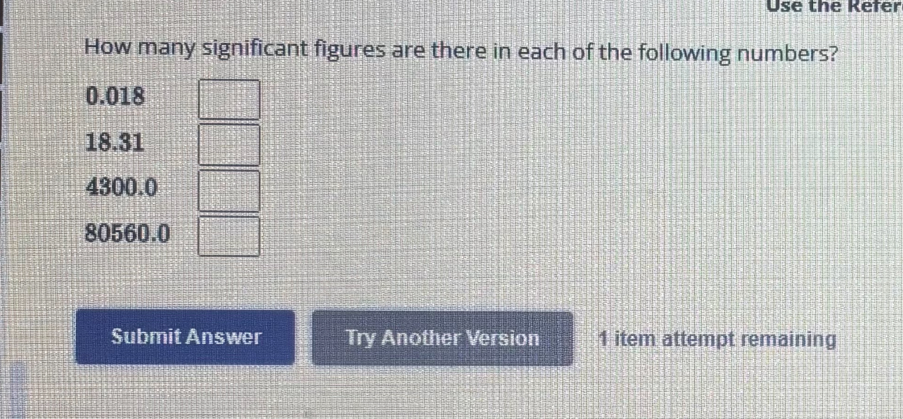 Solved How many significant figures are there in each of the | Chegg.com
