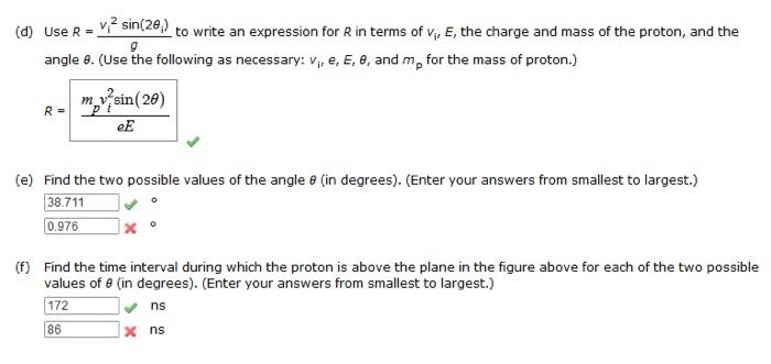Solved Protons are projected with an initial speed vi=9.51 | Chegg.com