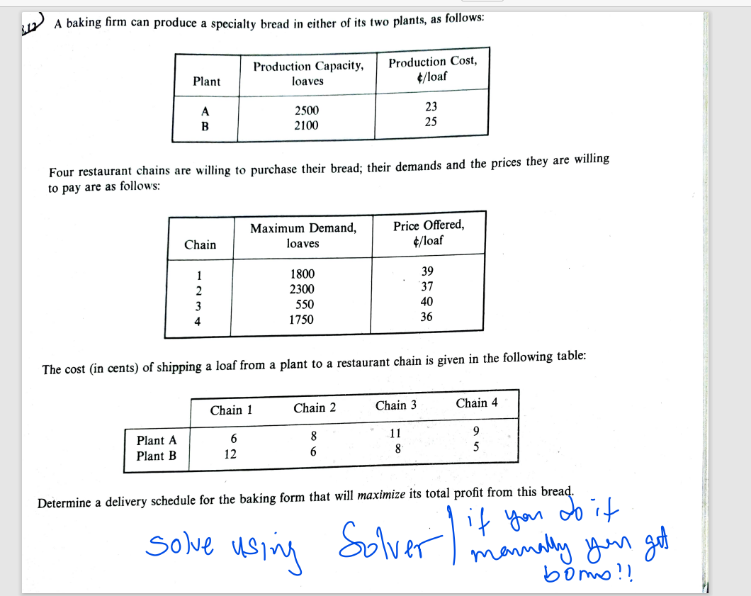 21.) ﻿A baking firm can produce a specialty bread in | Chegg.com