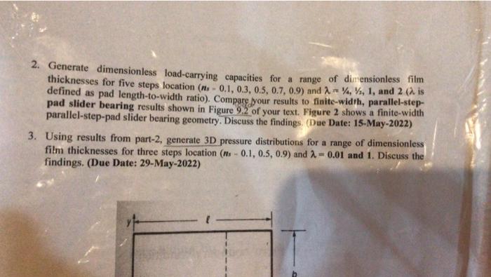 2. Generate dimensionless load-carrying capacities | Chegg.com