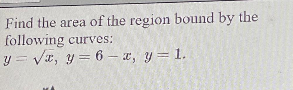 Solved Find the area of the region bound by the following | Chegg.com