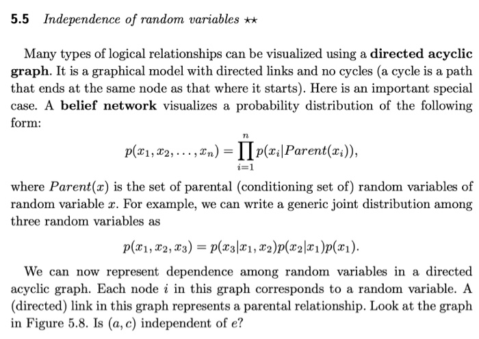 5.5 Independence of random variables ** Many types of | Chegg.com