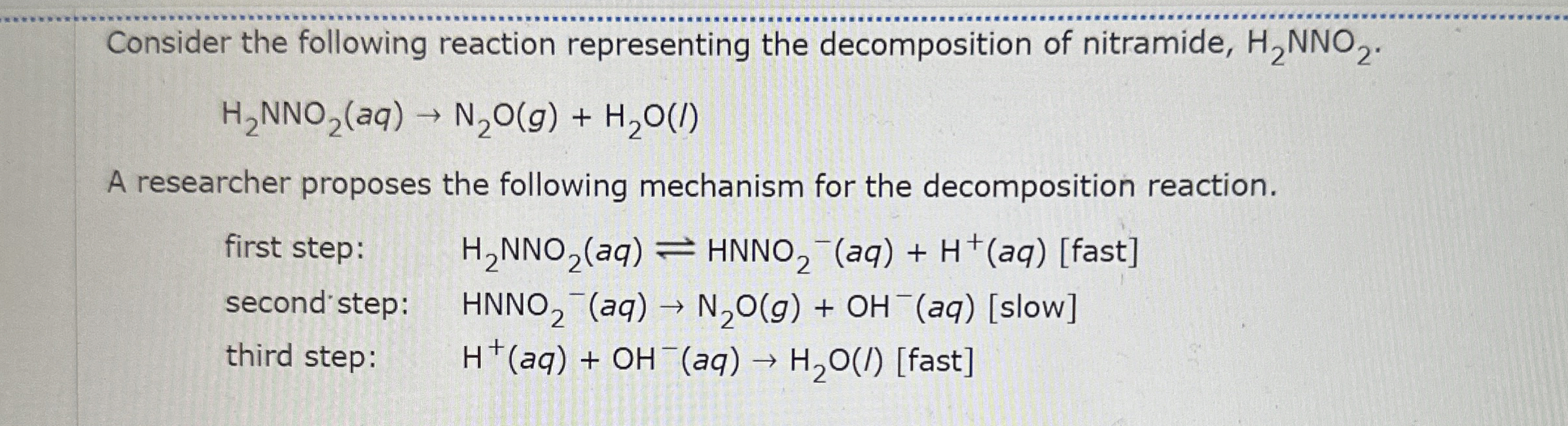 Solved Consider the following reaction representing the | Chegg.com