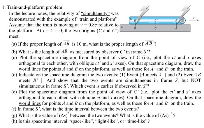 Solved 1. Train-and-platform problem In the lecture notes, | Chegg.com