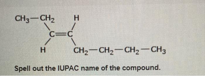 Solved Part A CH3 H CH2-CH-CH3 c=c CH3 – CH2 H Spell out the | Chegg.com