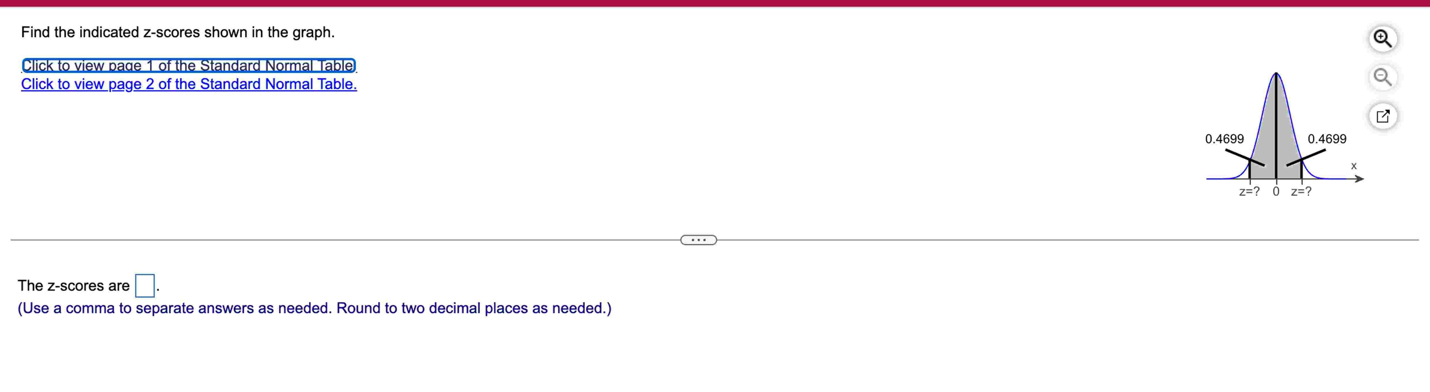 Solved Find the indicated z -scores shown in the graph.Click | Chegg.com