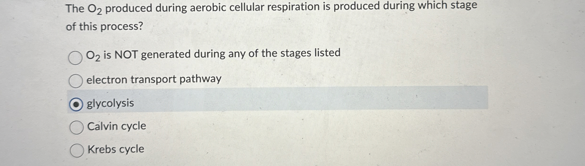 Solved The O2 ﻿produced during aerobic cellular respiration | Chegg.com