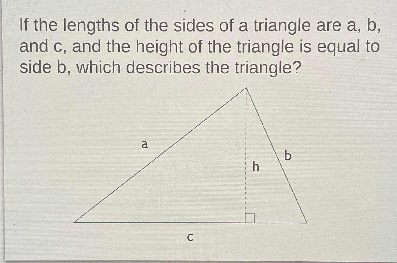 Solved If the lengths of the sides of a triangle are a,b, | Chegg.com
