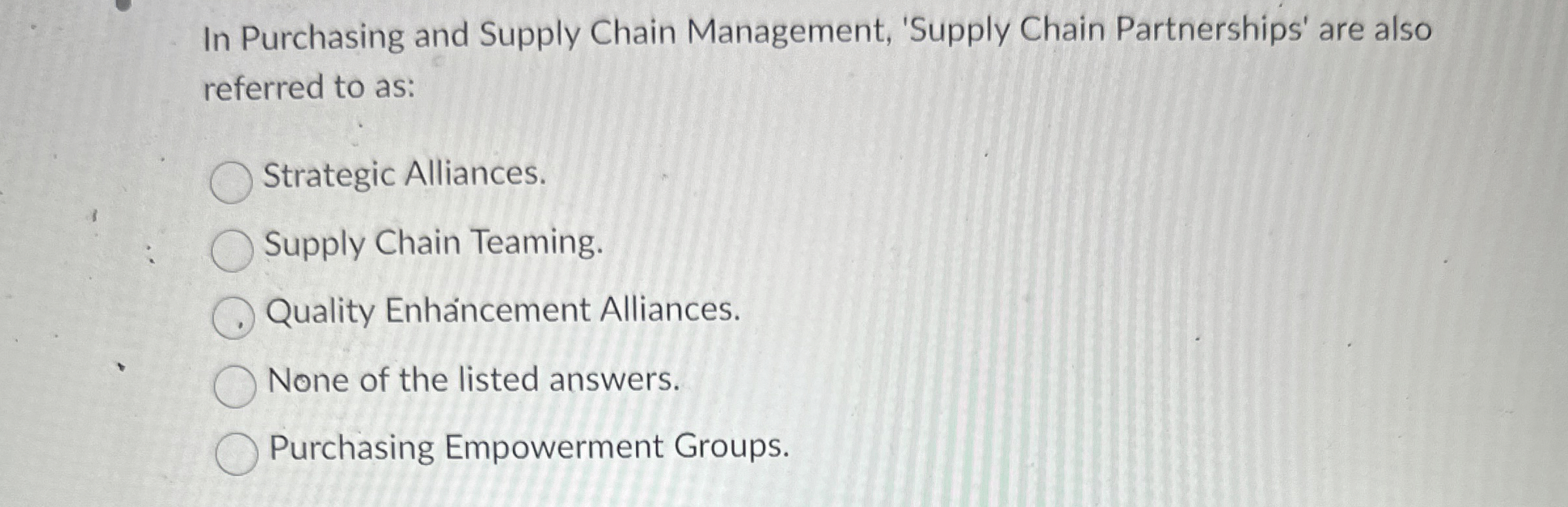 Solved In Purchasing and Supply Chain Management, 'Supply | Chegg.com
