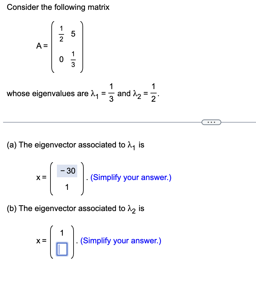Solved Consider the following matrixA=([12,5],[0,13])whose | Chegg.com