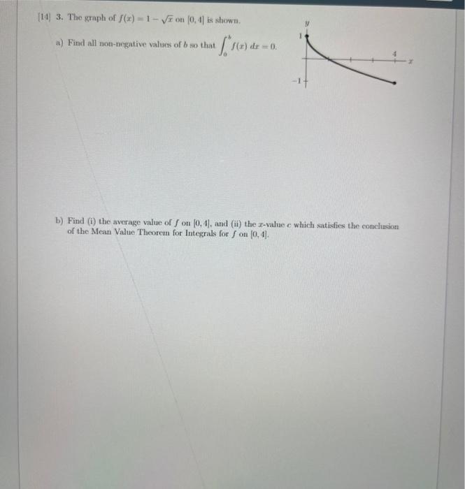 [Solved]: 14) 3. The graph of ( f(x)=1- sqrt{x} ) on