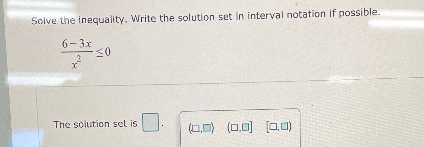 Solved Solve the inequality. Write the solution set in | Chegg.com