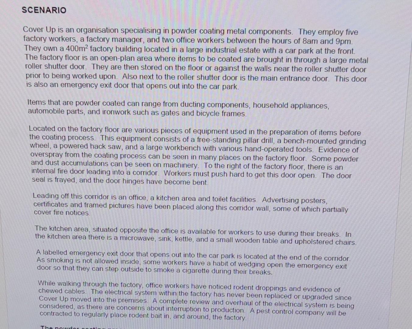 Solved As part of their explosive atmosphere risk assessment | Chegg.com